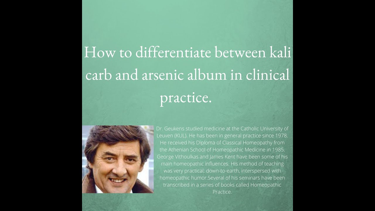 Differentiation between kali c and ars alb in clinical practice. - YouTube