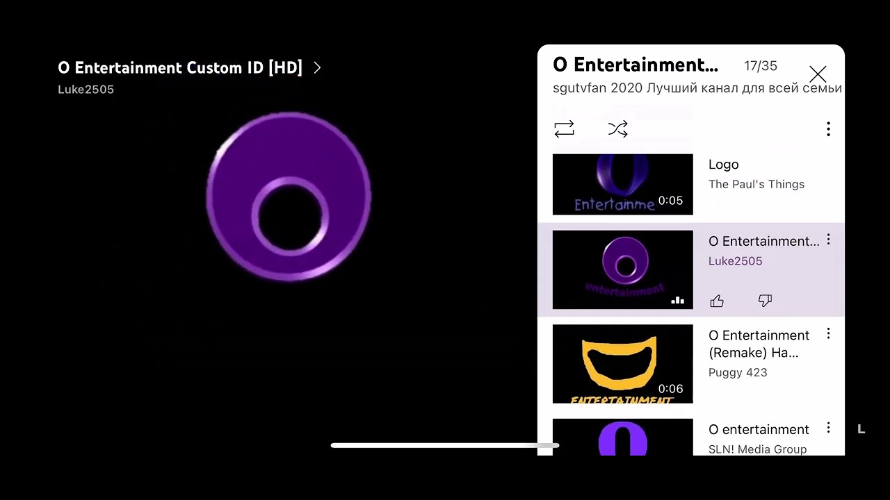 Every variation of the O entertainment logo - YouTube