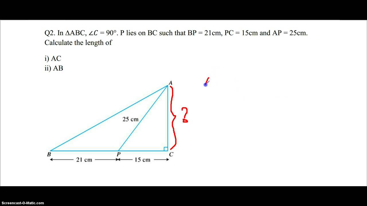 Sec 2 E Maths - Pythagoras Theorem - YouTube
