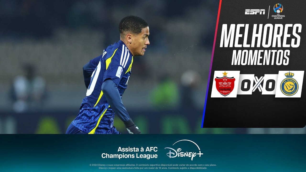 Com ÂNGELO de TITULAR, AL NASSR empata com o PERSEPOLIS pela Liga dos ...