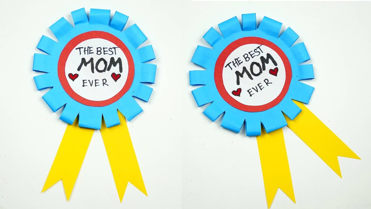 Mother's Day Craft Ideas - How to Make Mothers Day Badge | Handmade ...