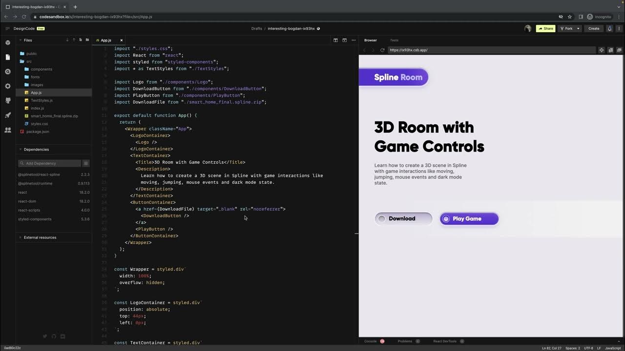 Spline - 09 Export in React Site - YouTube