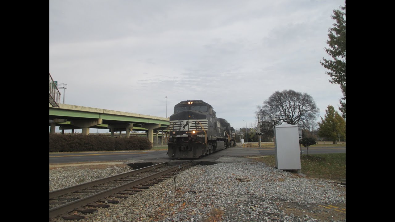 NS 9096, NS 8856, and NS 6906 pull NS 201 through downtown Huntsville ...