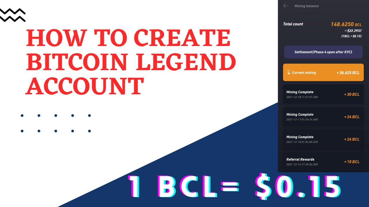 Bitcoin Legend | New Mining Apps| 1BCL= $0.15 🔥 - YouTube