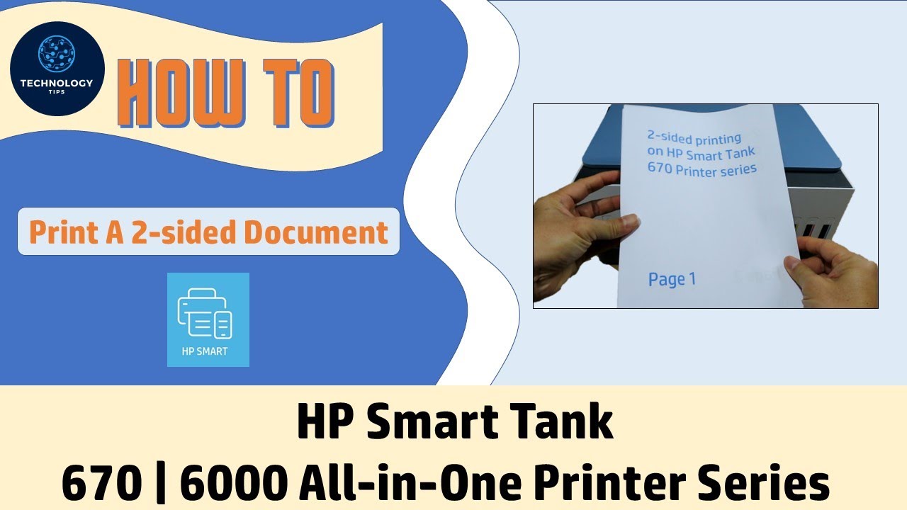 HP Smart Tank 670 | 6000 All-In-One Printer Series : How to print a 2 ...