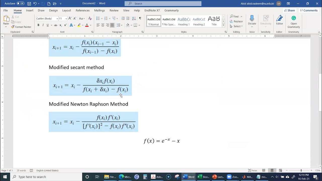 Lab 2021 02 16 Modified Secant and modified Newton Raphson Method ...