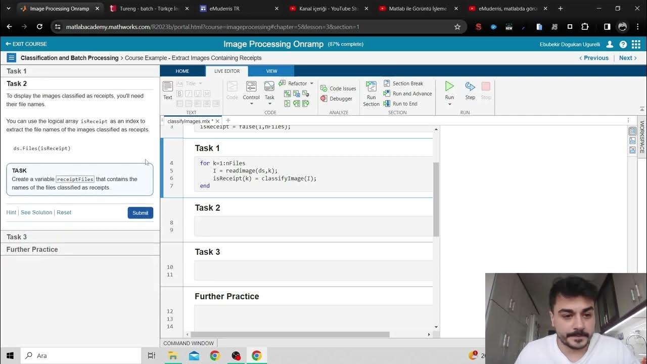 Matlab Image Processing Onramp - L5/3 batch processing with image datastores - YouTube