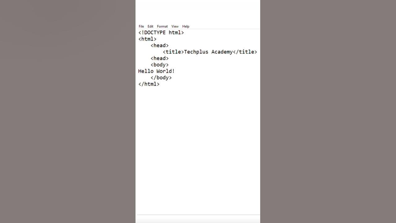Html Helloworld Program Html Tutorial For Beginners How To Code In Html Shorts