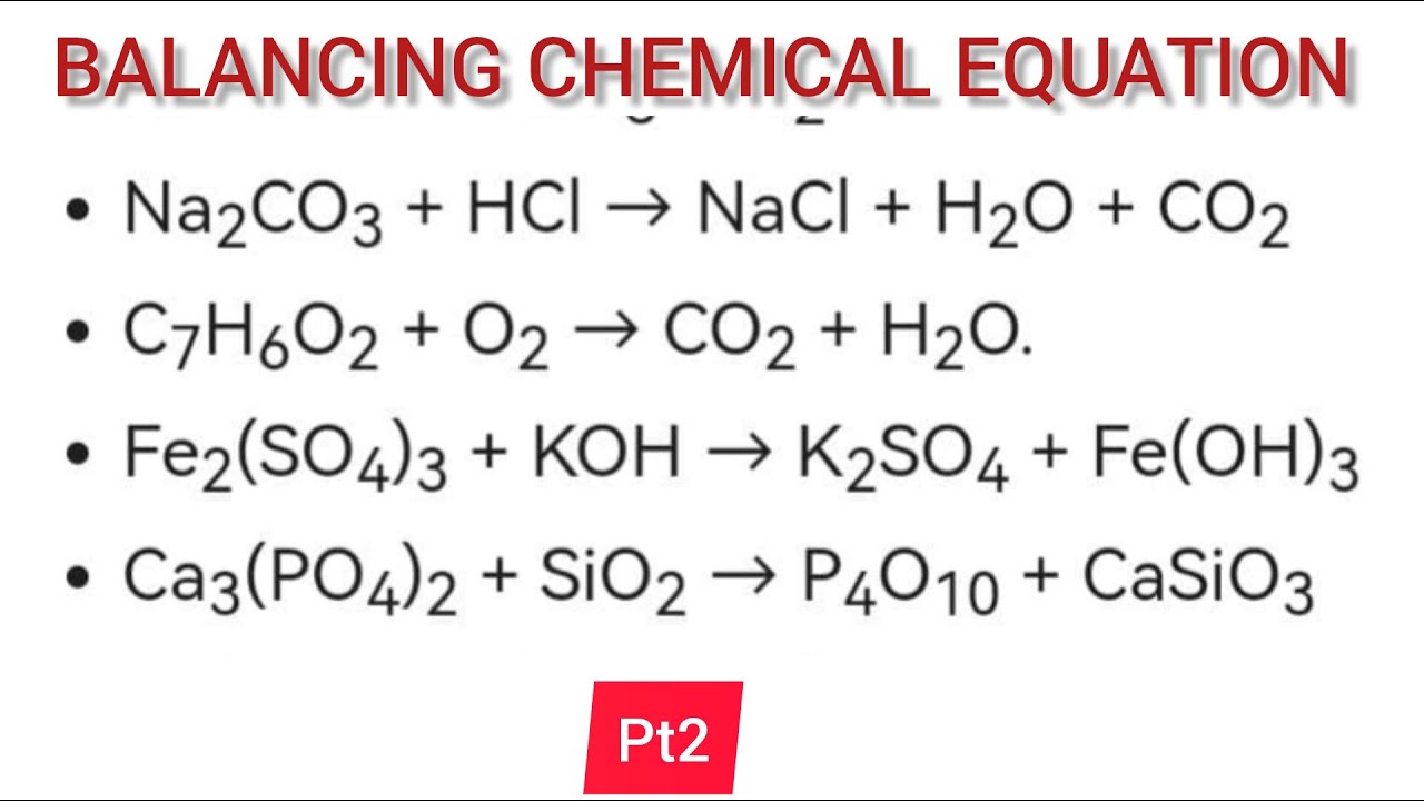 Balancing Chemical Equations Class 11 - YouTube