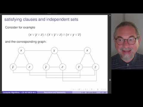 the 3-satisfiability problem is polynomial-time reducible to the independent set problem - YouTube