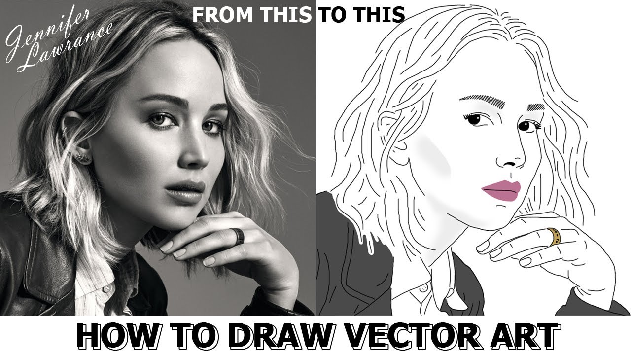 How to Draw Vector Art | Jennifer Lawrence - YouTube