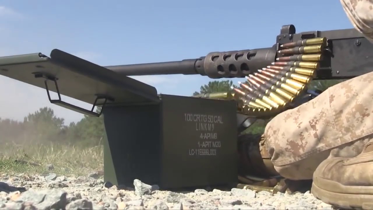 US Marines Pierce Tanks with M2 .50 Machine Guns - YouTube