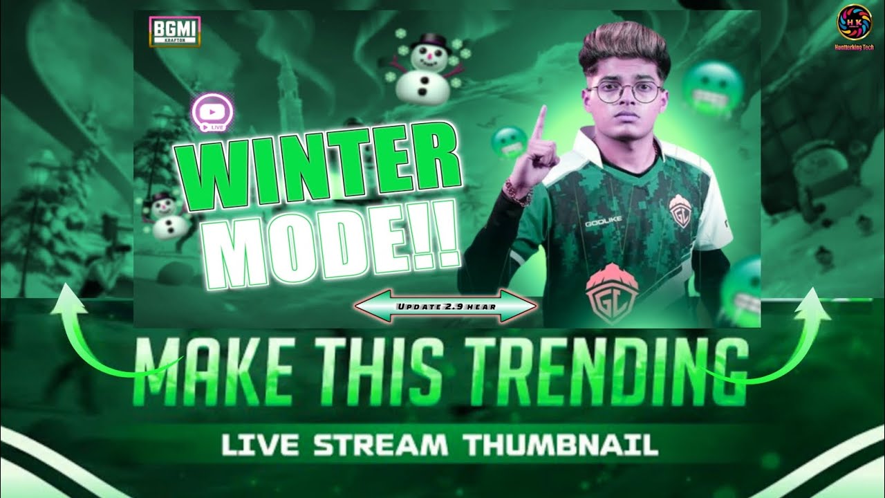 Make This New 🔥 Winter Mode 🥶 Thumbnail for BGMI | Live Stream BGMI ...