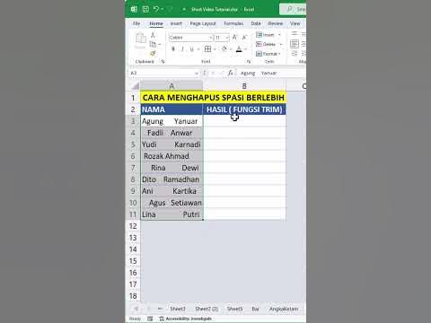 CARA MENGHAPUS SPASI BERLEBIH DI EXCEL🤩👌#shorts #excel #exceltips - YouTube
