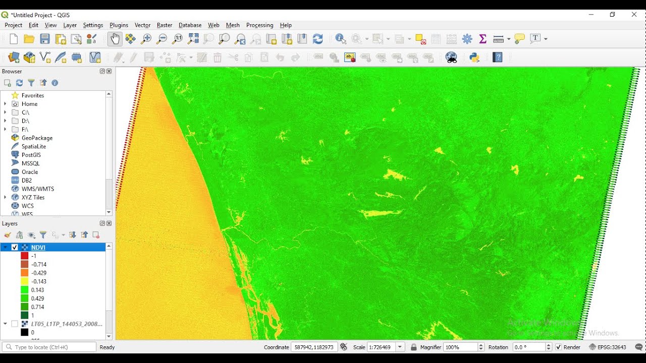 NDVI in QGIS - YouTube