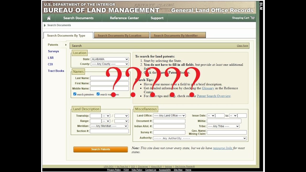 Using the Bureau of Land Management GLO Mapping Website - YouTube
