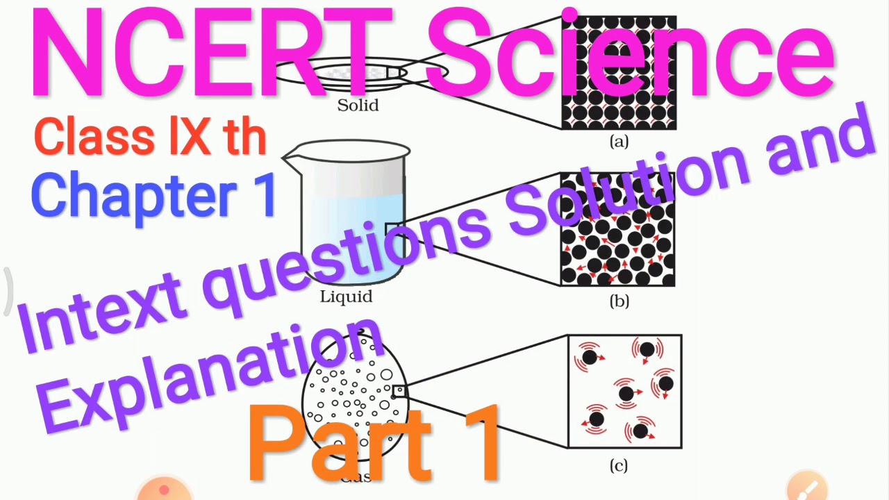 NCERT Science, Class 9th, Chapter 1, Solution - YouTube