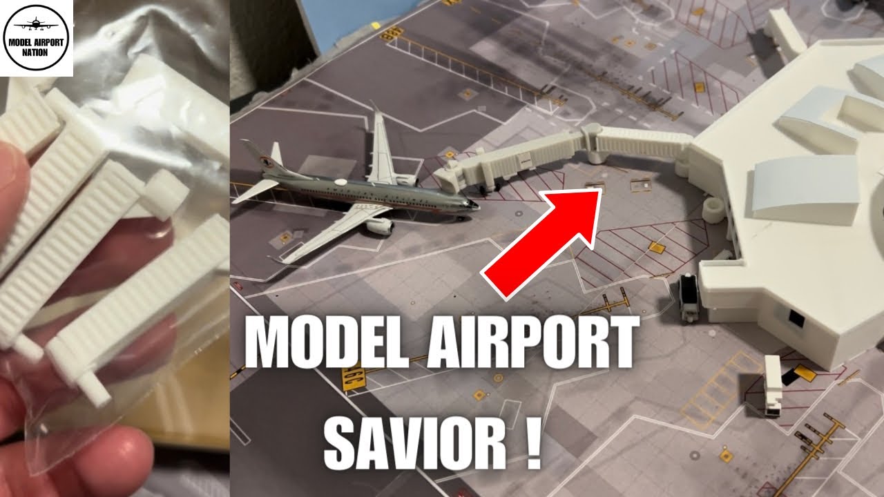 Jet Bridge Extenders for your Model Airport! 1:400 Scale - YouTube