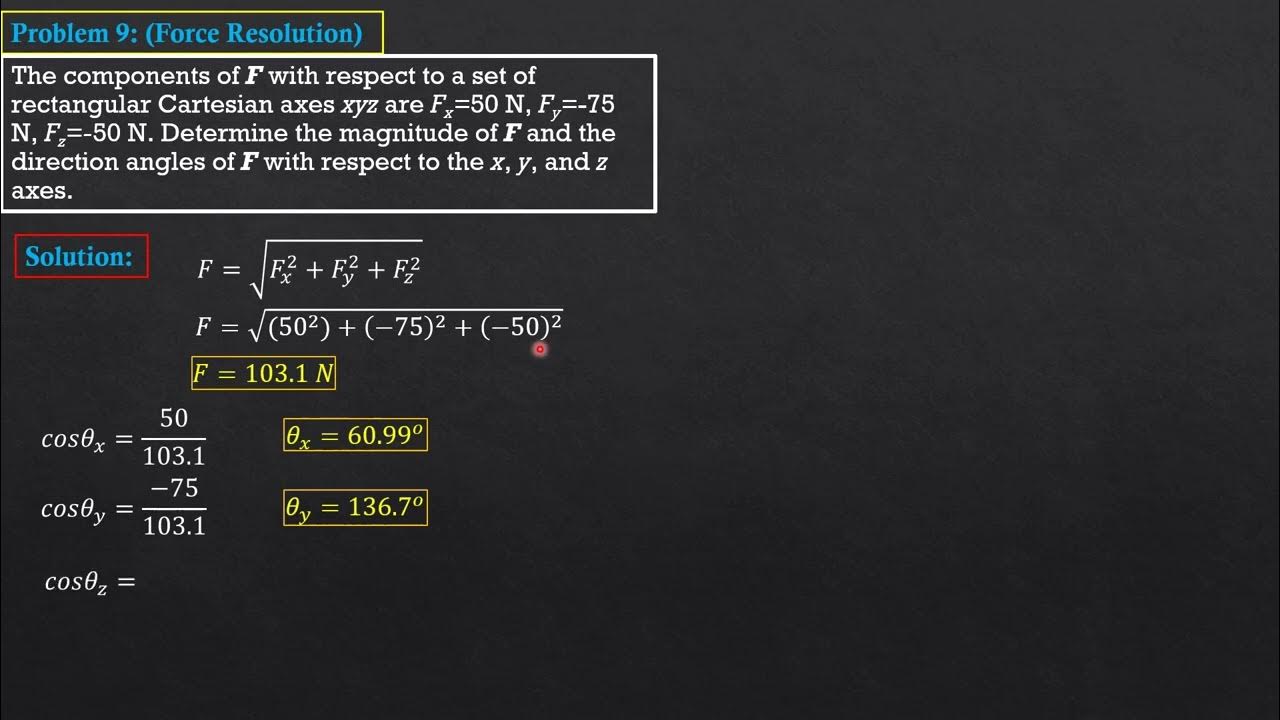 SOLVED PROBLEMS in STATICS, PROBLEM 9 - YouTube