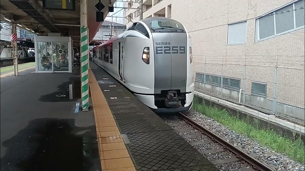 E259しおさい.成田エクスプレス佐倉駅にて(1) - YouTube