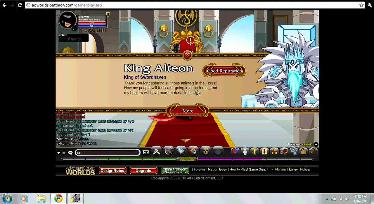 AQworlds King Alteon Glitch - YouTube