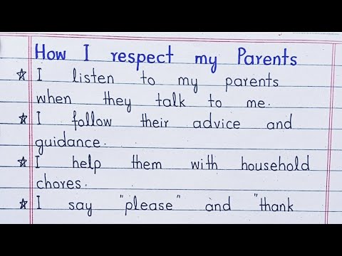 | How I respect my parents | 10 lines on How I Respect my Parents in ...