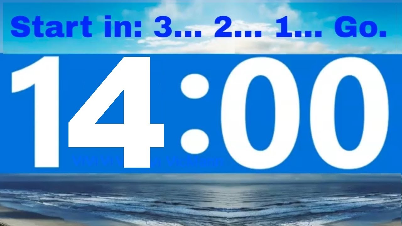 14 Minute Countdown Timer -Beep & Time Remaining at Each Minute * NO ...