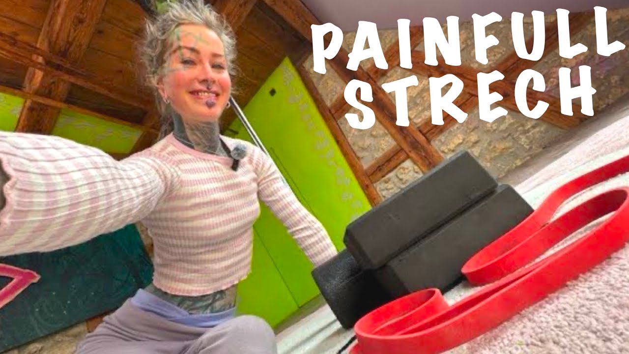 Join my Private Strech Session - tattoo girl training hard for Pole ...