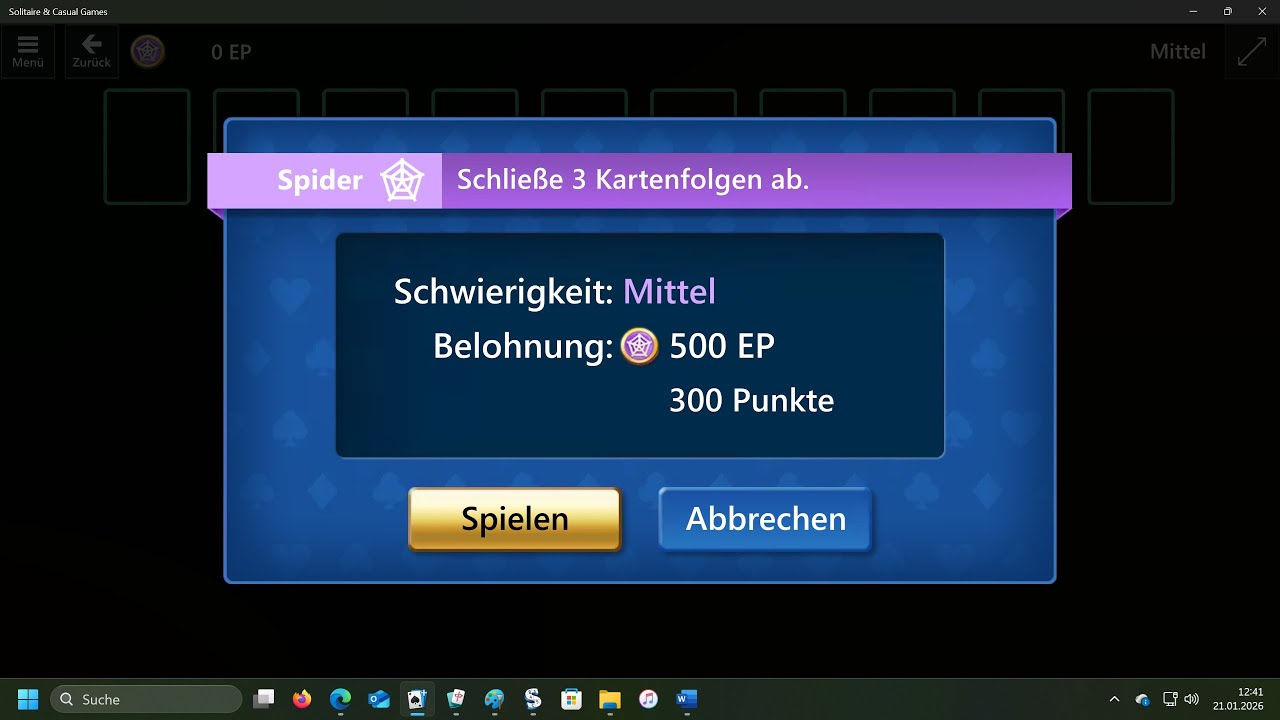 Microsoft Solitaire Collection, Spider Medium, January 19, 2026, Daily ...