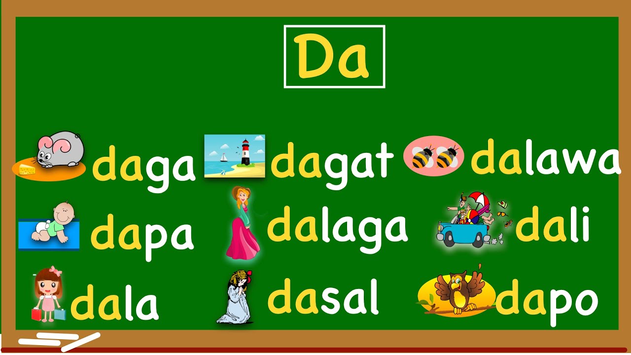 Pantig na may "DA" || Mga Salitang may "DA" - YouTube