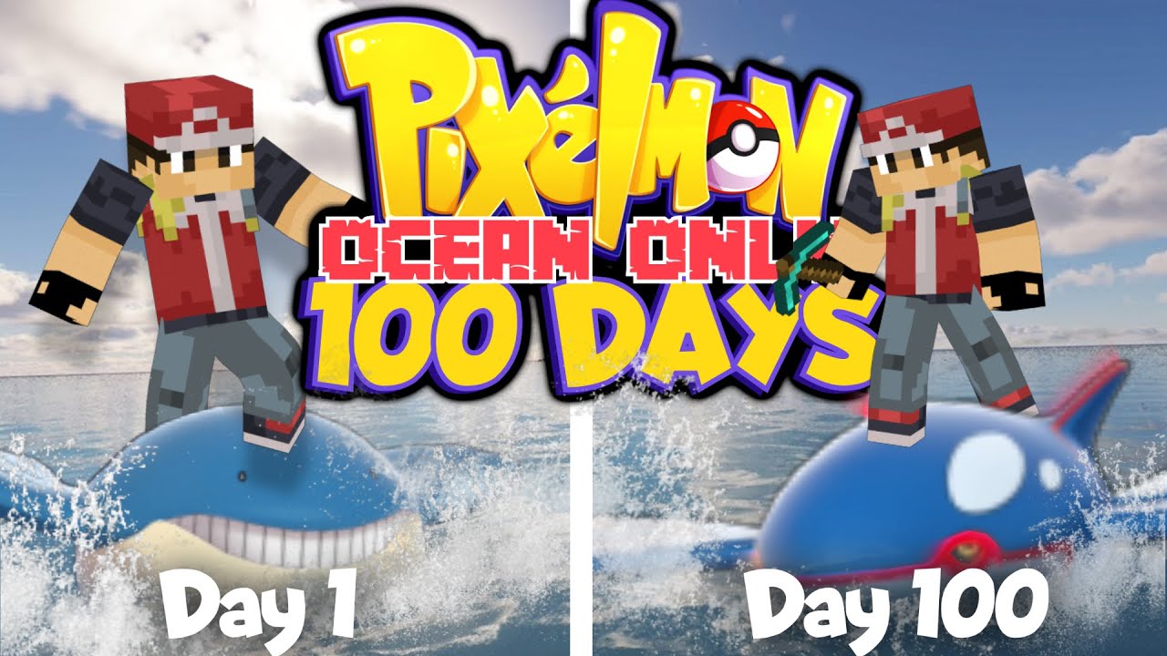 100 DAYS IN PIXELMON OCEAN ONLY!?! Minecraft Pokemon Mod - YouTube