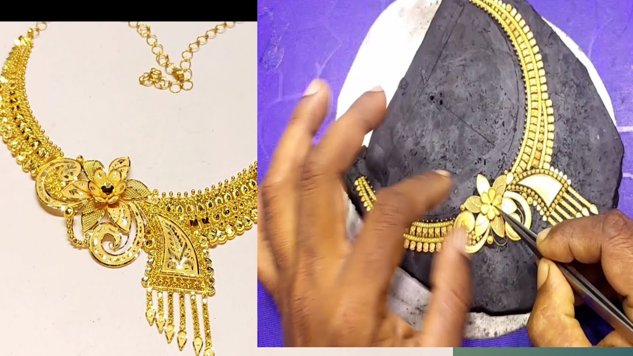 Making a Gold Necklace || Gold necklace Design 2021 - YouTube