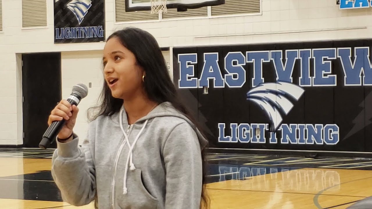 Eastview Basketball 2021 | National Anthem | NIMISHA BORA - YouTube