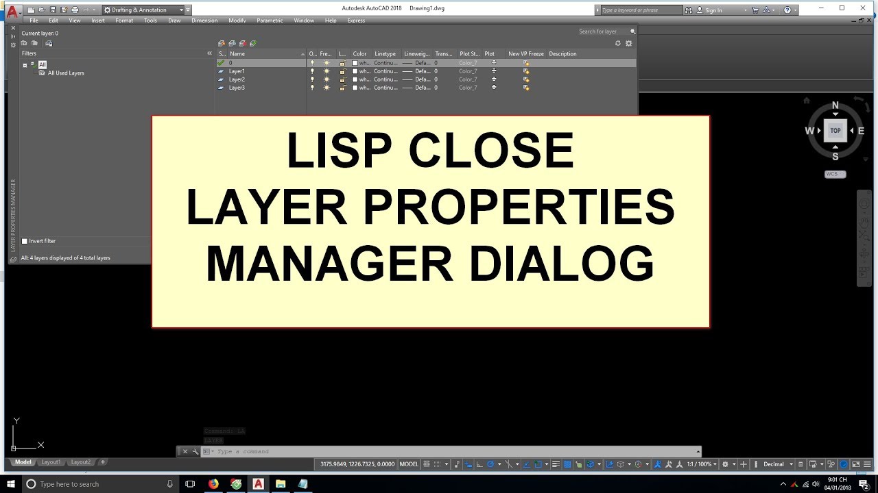 AutoCAD Tutorial How To Close Layer Properties Manager Dialog Box autocad-tutorial-how-to-close-layer-properties-manager-dialog-box