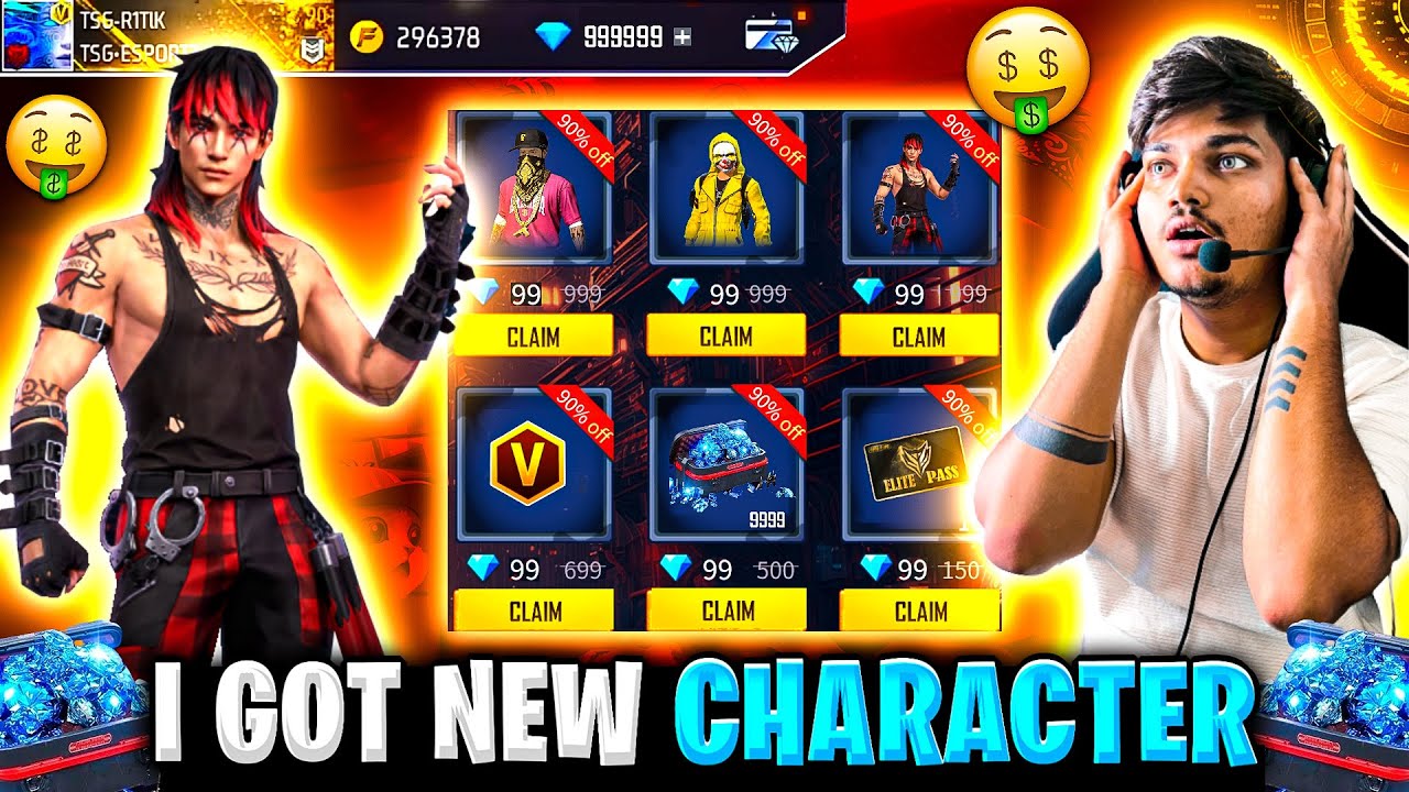 Free Fire I Got All New Items New Character😍 NOOB To PRO In 8Mins ...