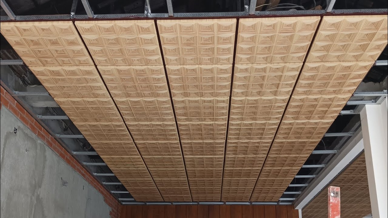 proses pembuatan dan pemasangan plafon anyaman rotan synthetic motif ...