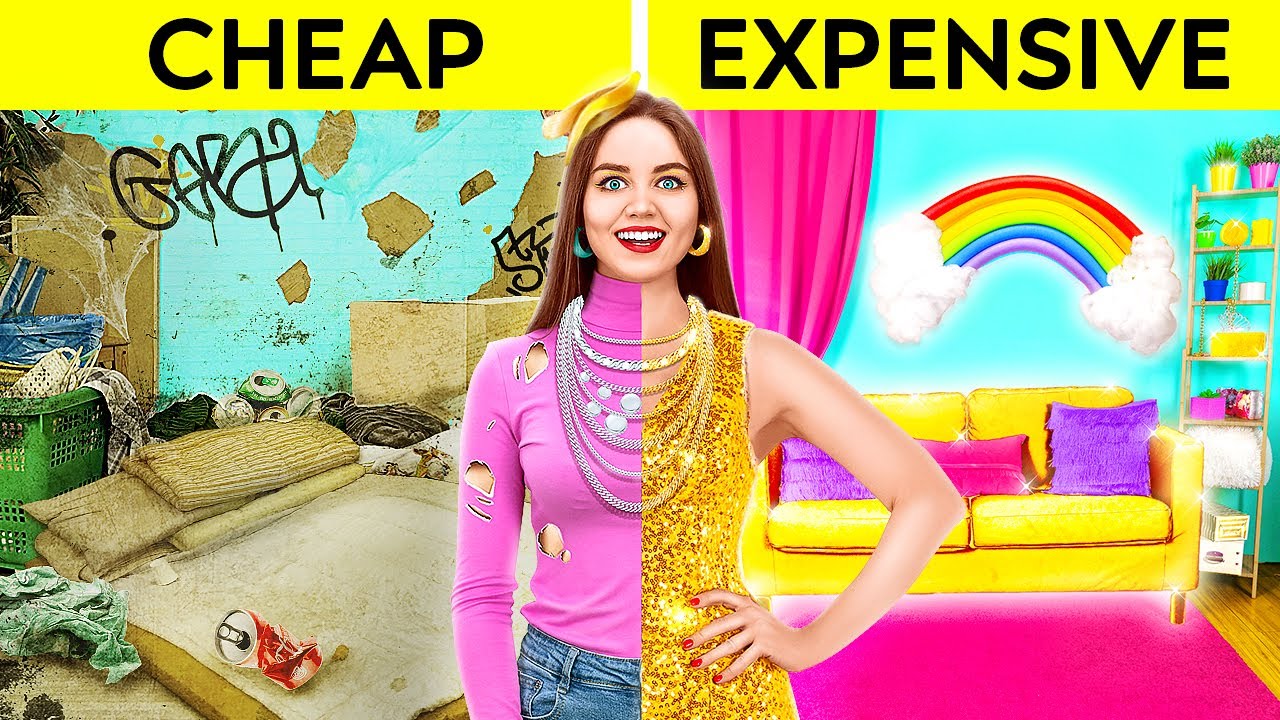 AMAZING ROOM MAKEOVER || Rich VS Poor Students! Cheap VS Expensive by ...