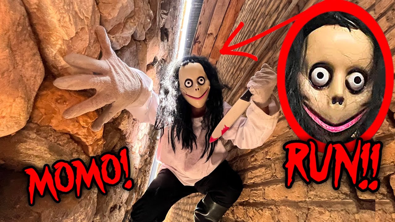 MOMO IS BACK I TRY TO RUN AWAY FROM HER BY PARKOUR POV | STAY ALIVE FOR ...