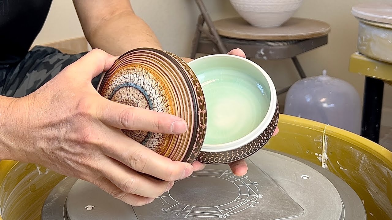 745. Making a Sodium Silicate Texture Slab Lidded/Covered Jar with Hsin ...