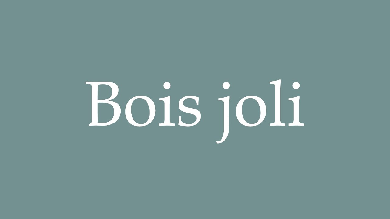 How to Pronounce ''Bois joli'' Correctly in French - YouTube