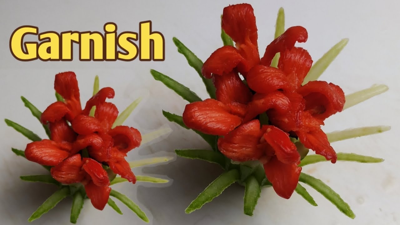 TUTORIAL MEMBUAT GARNISH CABE‼️CHILI FLOWER GARNISH CARVING - YouTube