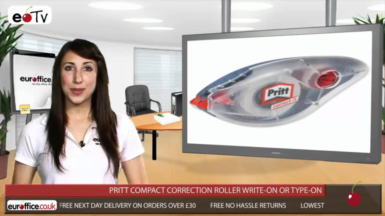 Pritt Compact Correction Roller Write-on or Type-on - YouTube