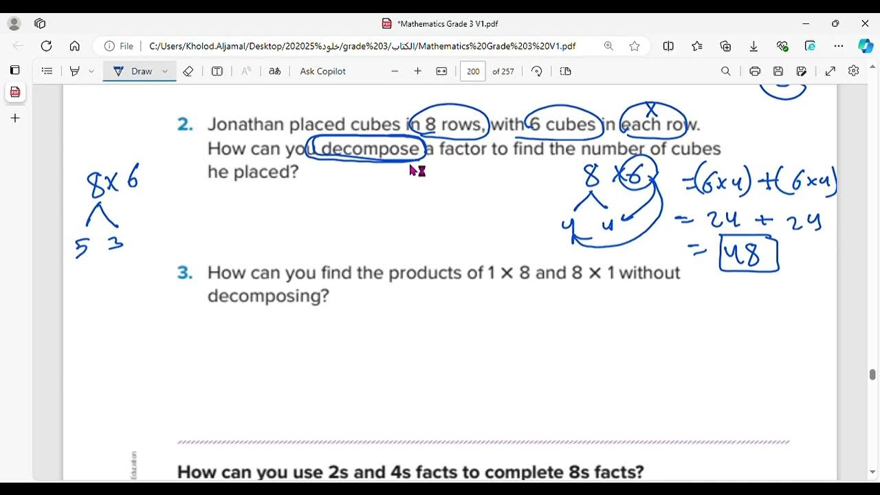 Reveal math grade 3 lesson 5_5 use properties to multiply by 8 - YouTube
