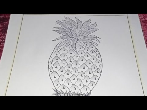 How to draw pineapple sketch drawing 🍍🍍 || aasan ananas sketch 🍍 - YouTube