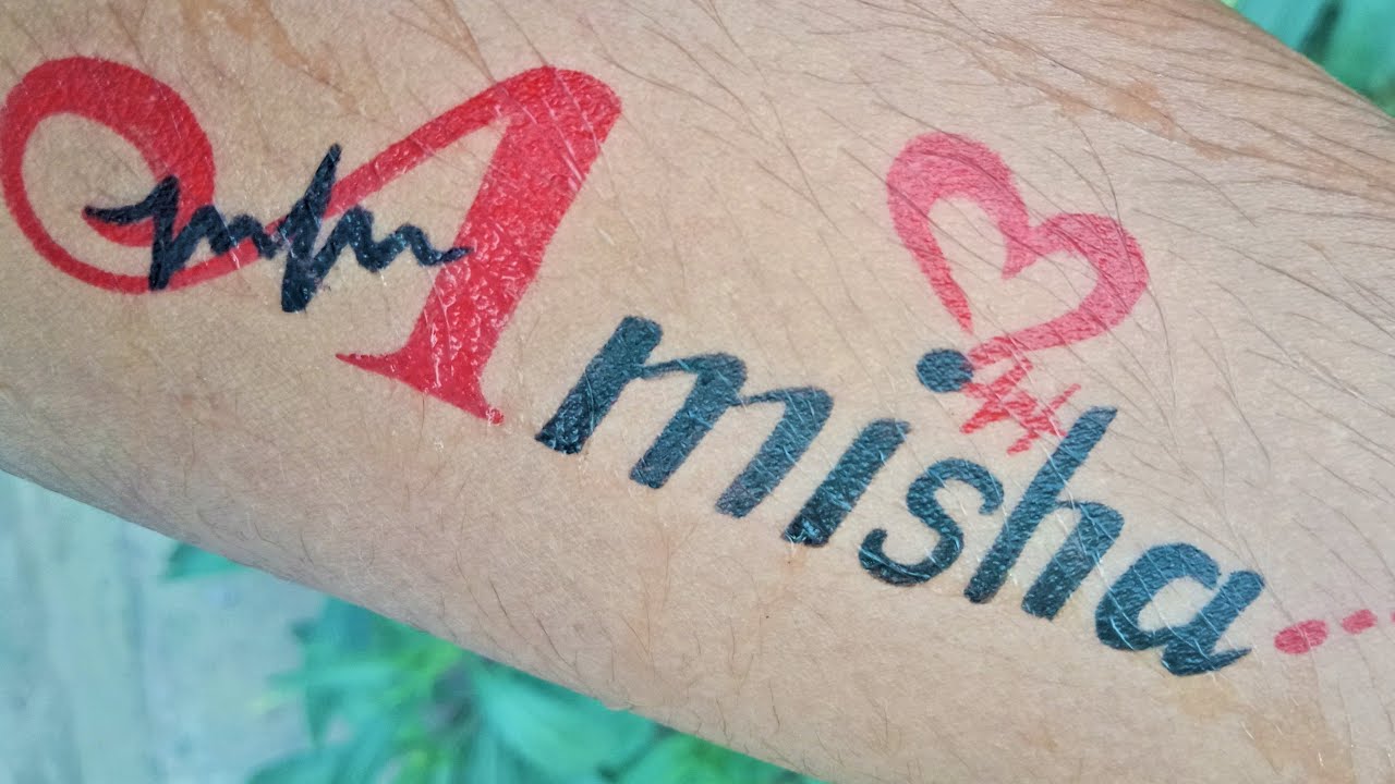 how to make amisha name tattoo design at home || Trending tattoo design ...