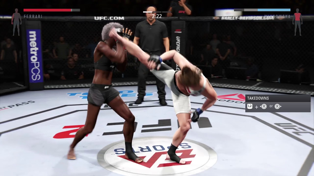 UFC 2 1080 (Girl KO win) чемпионский золотой пояс PvP - YouTube