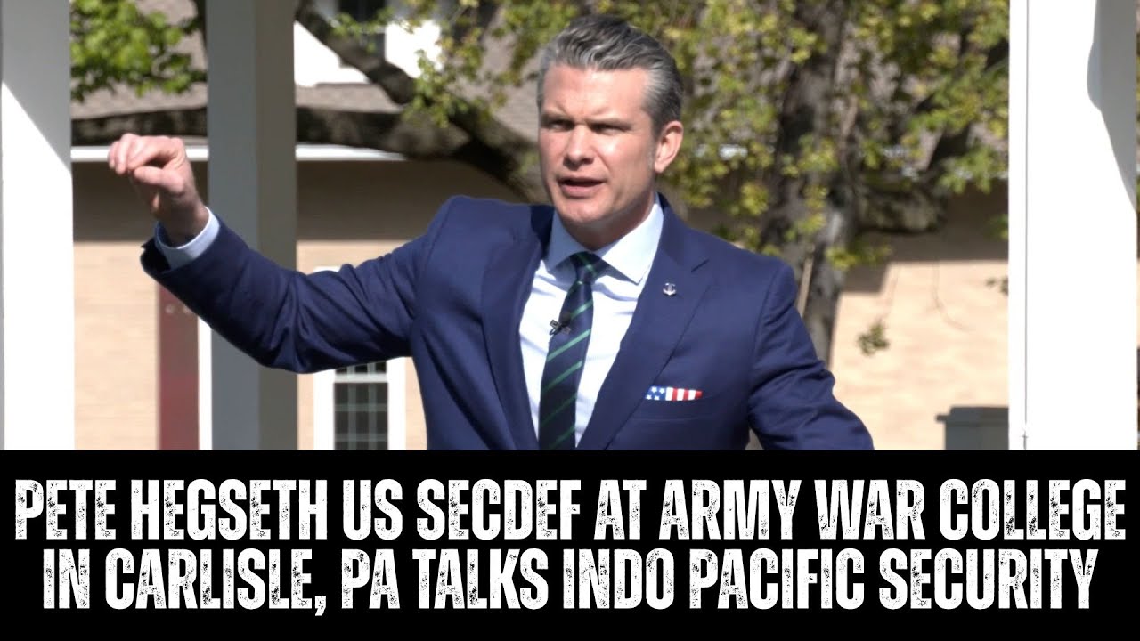 Pete Hegseth US SecDef At Army War College in Carlisle, Pa Talks Indo ...