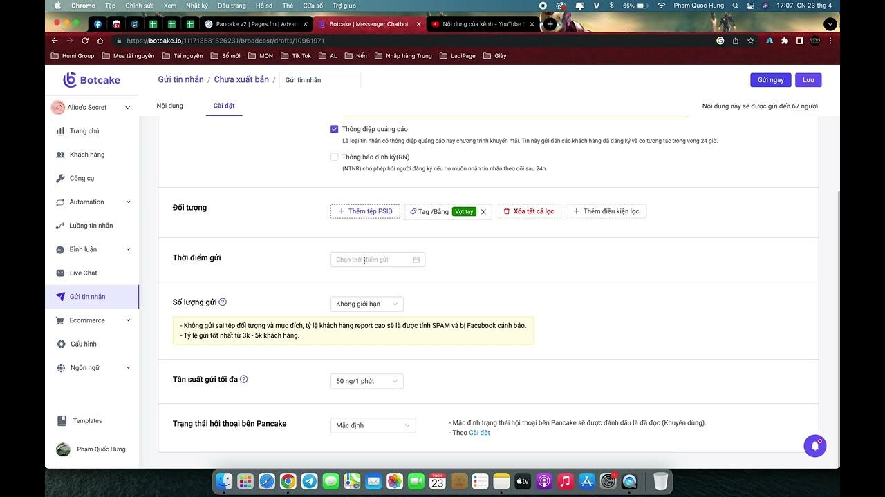 Giàu 12: Hướng dẫn chat hàng loạt bằng Bot.cake - YouTube
