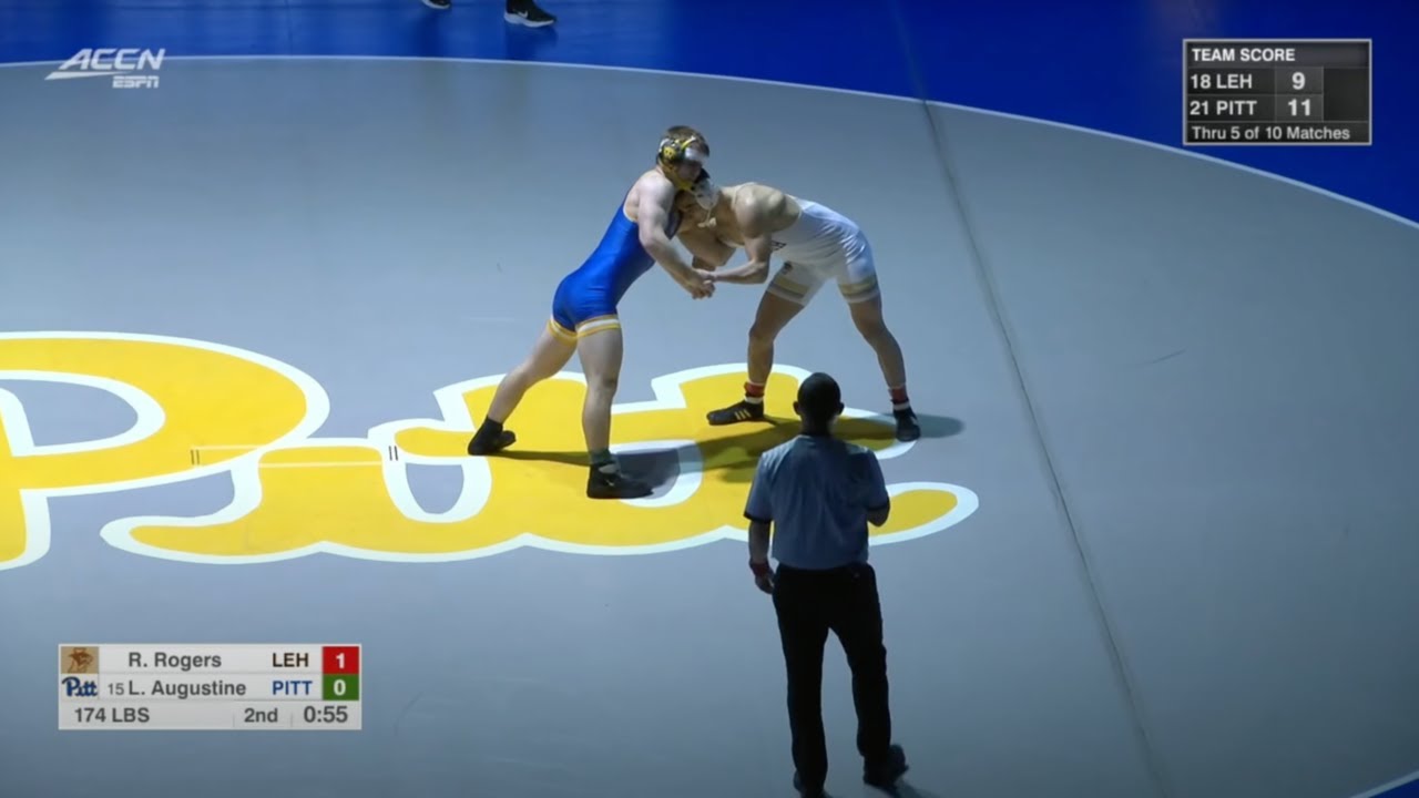 174lbs Luca Augustine (Pitt) vs Rylan Rogers (Lehigh) - YouTube