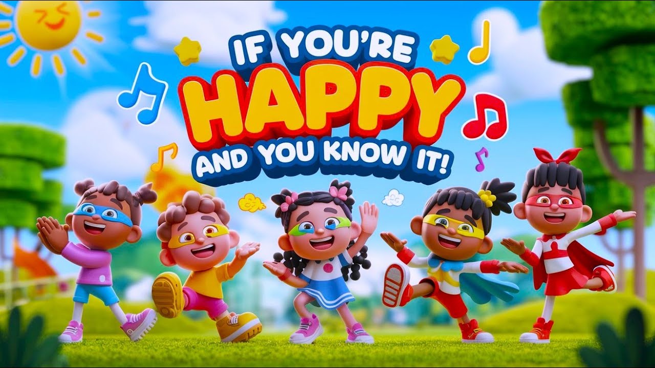 🌟 IF YOU'RE HAPPY & YOU KNOW IT CLAP YOUR HANDS! 🎵 #kidssong # ...